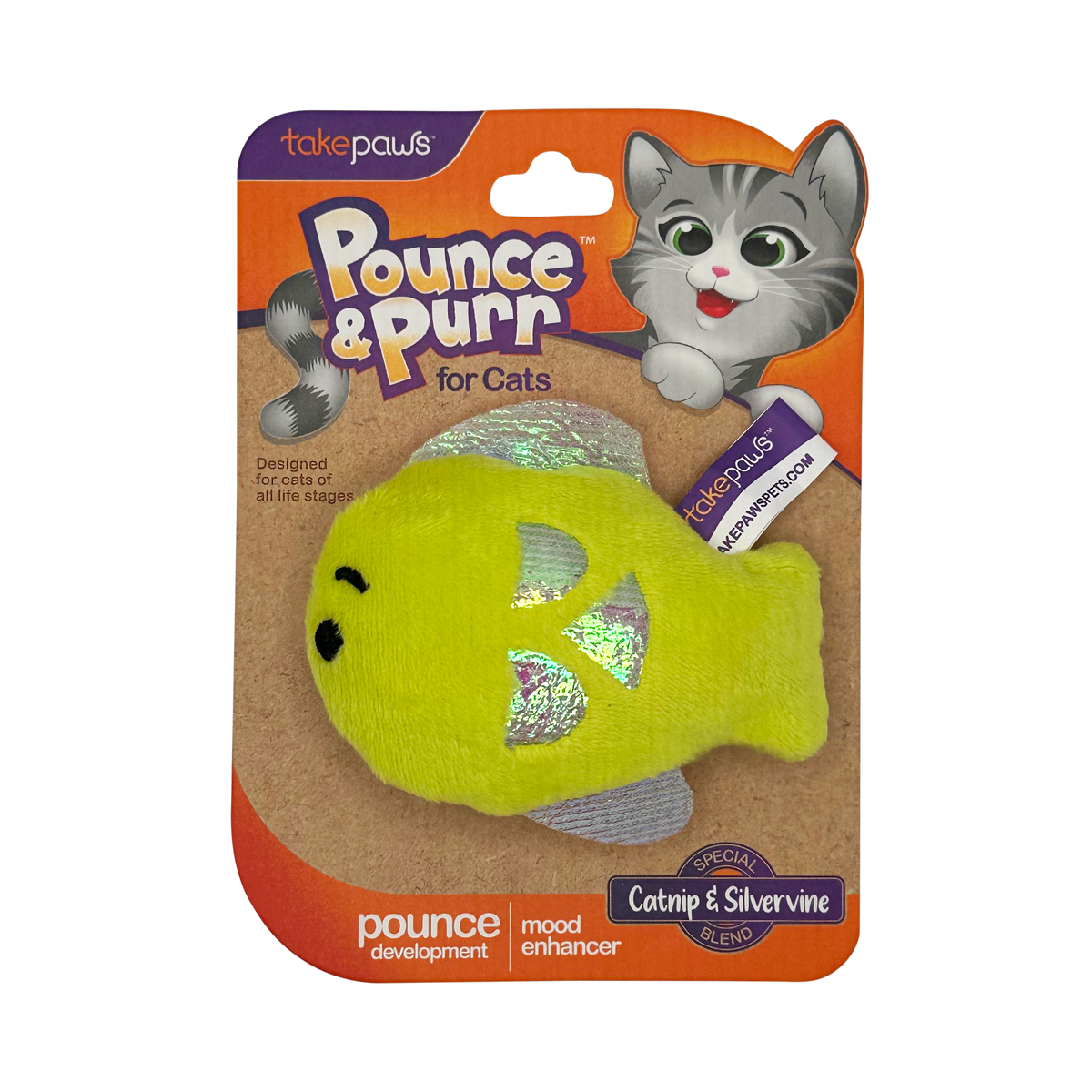 Pounce & Purr™ - Sea Shine Fish Plush Cat Toy with Catnip and Silvervi – Take Paws